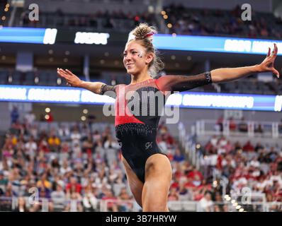 Georgia gymnast Lily Smith competes on the beam during an NCAA ...