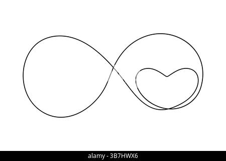 continuous single line drawing of infinity symbol, line art vector ...