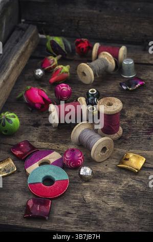 A closeup shot on the different styles souvenirs for sale in an outdoor ...