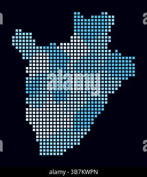 Burundi dotted map. Digital style map of the country on white ...