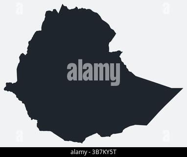 Ethiopia map. Blank vector map of the country. Borders of Ethiopia for ...