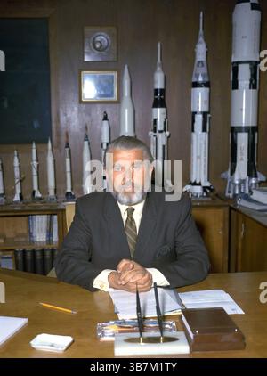 Wernher von Braun. Portrait of the German/American aerospace engineer ...