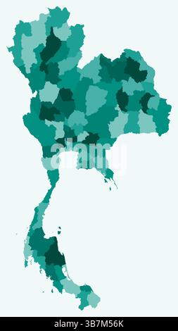 Map of Thailand with regions. Just a simple country border map with ...