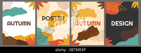 Memphis style sale banners. Autumn design background, geometric ...