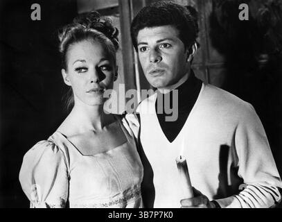Jill Haworth, Frankie Avalon, on-set of the British film, "The Haunted ...