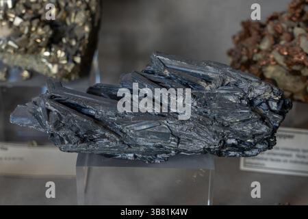 A specimen of Stibnite in the Museum of Paleolontolgy at Brigham Young ...
