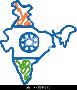 hand drawn doodle map of India Stock Vector Image & Art - Alamy