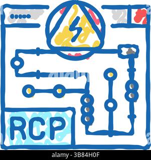 rcp electrical plans interior design color icon vector illustration ...
