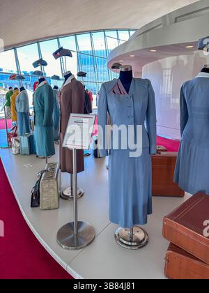 TWA uniform fashion exhibit on display at the TWA Hotel at JFK ...