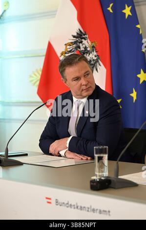 Vienna, Austria. 07th May, 2025. Press foyer after the Council of ...