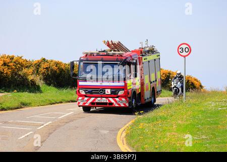 Fire engine with 'L' plates - learner driver - Porthcawl, Bridgend ...