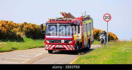 Fire engine with 'L' plates - learner driver - Porthcawl, Bridgend ...