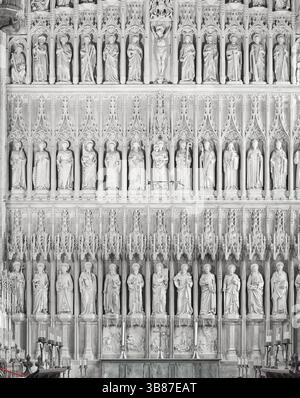 The reredos in the chapel, New College, Oxford, England, UK Stock Photo ...