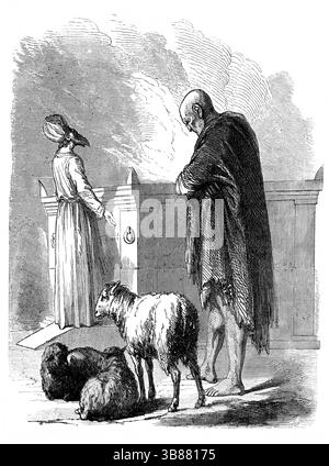 Illustration of the High Priest at the Altar of Burnt Offerings in the ...