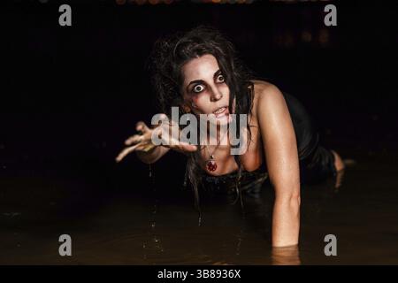 Horror Scene - the woman in the swamp Stock Photo - Alamy