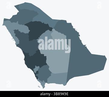 Map of Saudi Arabia with regions. Just a simple country border map with ...