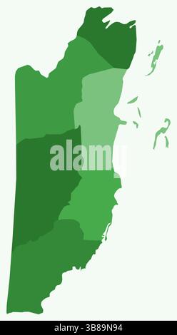 Map of Belize with regions. Just a simple country border map with ...