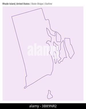 Rhode Island outline map state shape vector illustration Stock Vector ...
