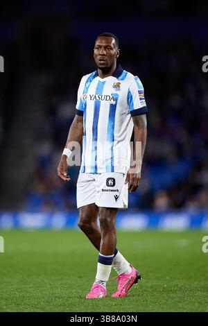 Sheraldo Becker of Real Sociedad looks on during the LaLiga EA Sports ...
