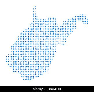 Virginia Dot Map. US State Digital Style Shape. Virginia vector image ...