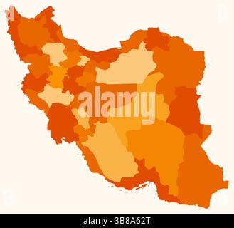 Map of Iran with regions. Just a simple country border map with region ...