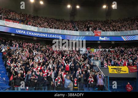 Arsenal fans, supporters, during the Paris Saint-Germain v Arsenal UEFA ...