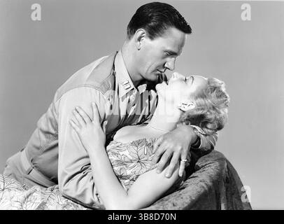 Wendell Corey, Vera Ralston, on-set of the film, "The Wild Blue Yonder ...