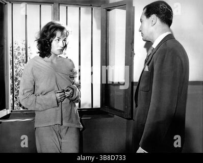 Barbara Shelley, Robert Ayres, on-set of the film, "Cat Girl", Anglo ...
