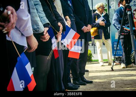 Reims, France, May 7, 2025 Children from the city of Reims take part in ...
