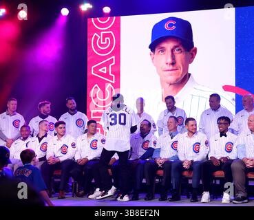 Chicago Cubs manager Craig Counsell looks on from the dugout before a ...