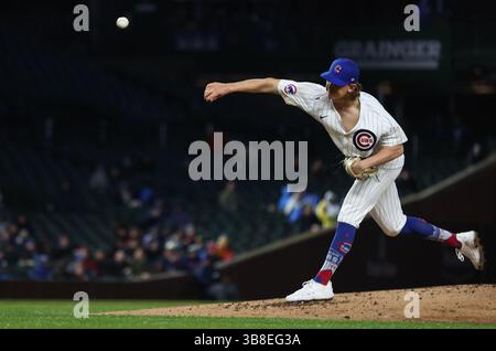 Chicago Cubs pitcher Ben Brown throws against the Detroit Tigers in the ...