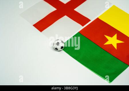 Cameroon vs England Soccer Match, national colors, national flags ...
