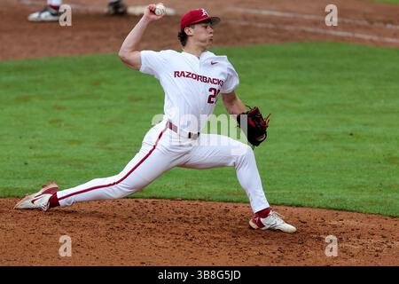 May 31, 2024: Razorback pitcher Gabe Gaeckle #20 works from the mound ...