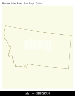 Montana, United States. Simple vector map. State shape. Solid Regions ...