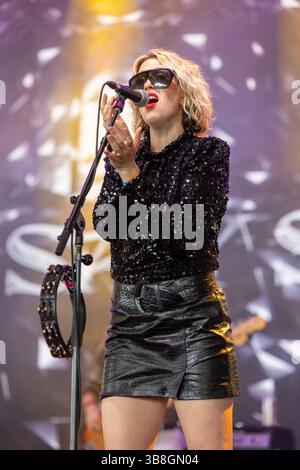 Sabrina Mileo Cunningham of Say She She on the Walled Garden Stage at ...