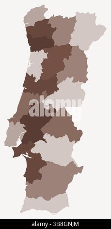 Map of Portugal with regions. Just a simple country border map with ...