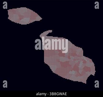 Malta Dot Map. Island Digital Style Shape. Malta vector image. Island ...