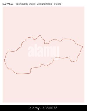 Slovakia plain country map. Medium Details. Solid style. Shape of ...