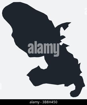 Martinique island map simple outline. Vector hand drawn simplified ...