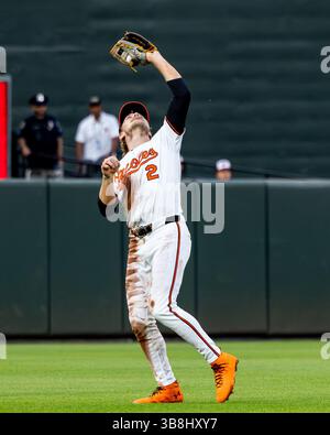 Baltimore Orioles' Gunnar Henderson catches a pop fly by Cleveland ...