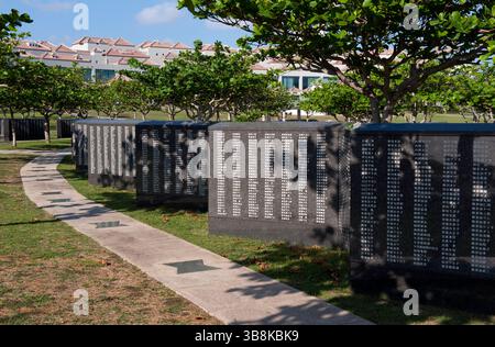 Cornerstone of Peace monuments with names of Japanese and American dead ...