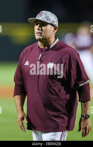 Mississippi State head coach Chris Lemonis tracks his team during an ...