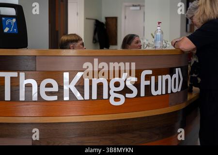 The King’s Fund, London. Reception desk at the entrance Stock Photo - Alamy