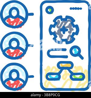 contextual inquiry ux ui design icon doodle illustration Stock Vector ...