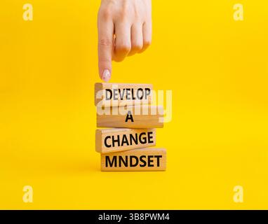 Develop a change mindset symbol. Concept words Develop a change mindset ...
