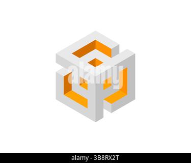 Minimalist 3D cube geometric artwork poster full of colors with simple ...