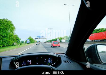 07 MAY 2025 - Peterborough, UK - A Road trip or commute with the view ...