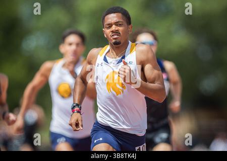 May 1, 2025: East Texas A&M Lions sprinter Christian James competes in ...