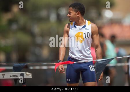 May 1, 2025: East Texas A&M Lions sprinter Christian James competes in ...