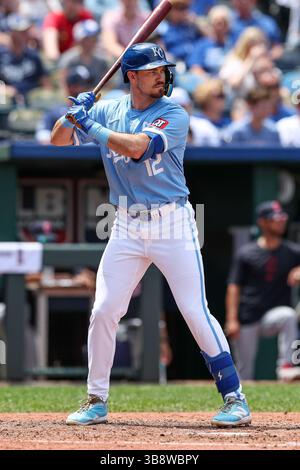 Kansas City Royals' Nick Loftin celebrates on second after hitting a ...